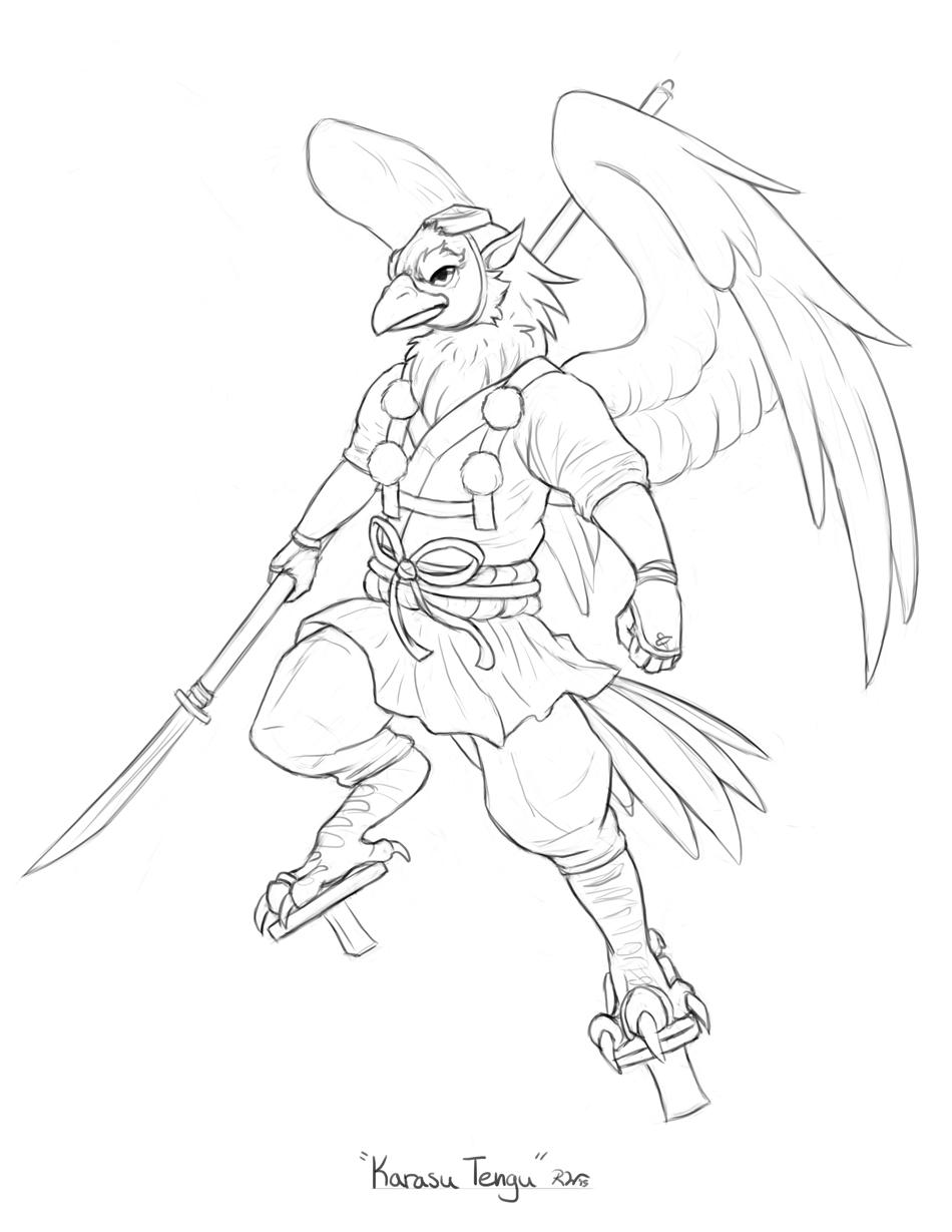 Karasu Tengu Drawing
