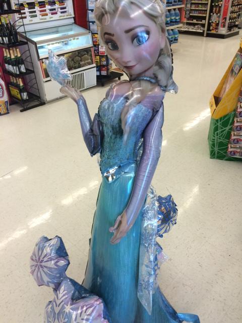 Inflatable Elsa: Inflatable Elsa doll. No, Disney, the extra $$$ wasn't ...