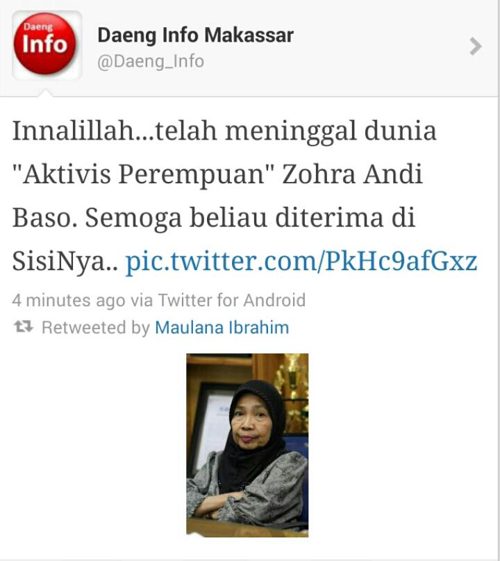 Daeng Info | sudahma vaksin on Twitter: "Ini profil Almarhumah Ibu Zohra Andi Baso >> http://t ...