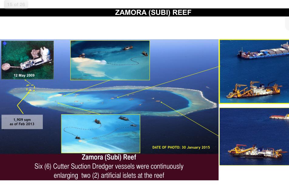 Massive China reclamation in West PHL Sea, Zamora (Subi) Reef. Courtesy ...