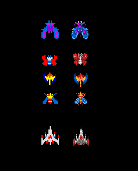 Galaga Enemy Sprites