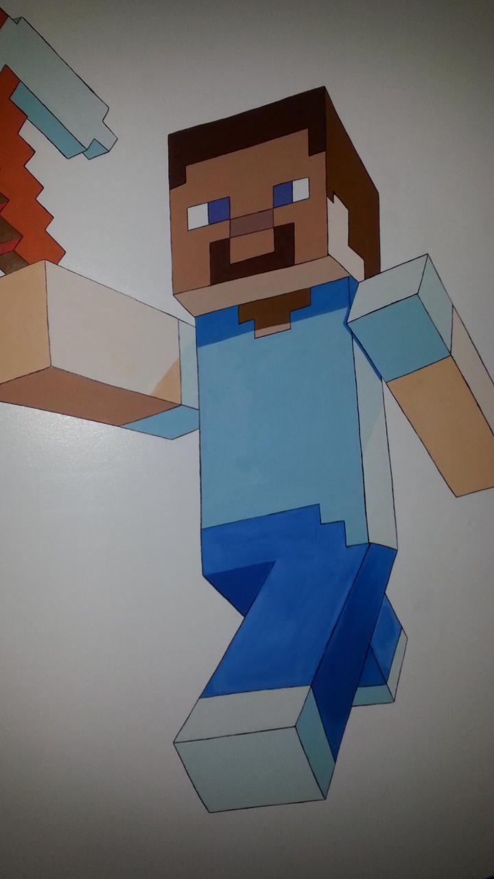 Minecraft Papercraft Steve With Pickaxe