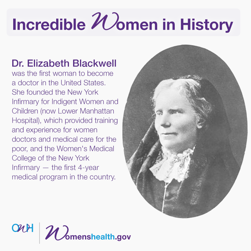 Dr. Elizabeth Blackwell was the 1st woman doctor in the United States ...