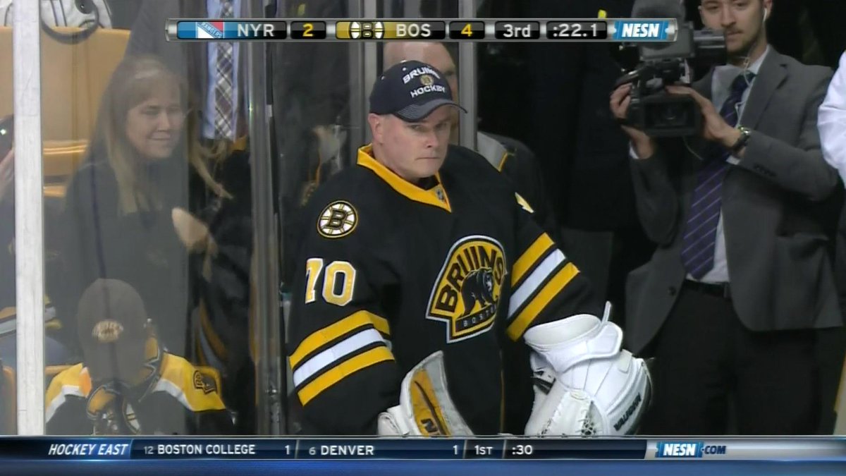 Bruins goalie coach, Bob Essensa, dressed as backup after Rask leaves ...