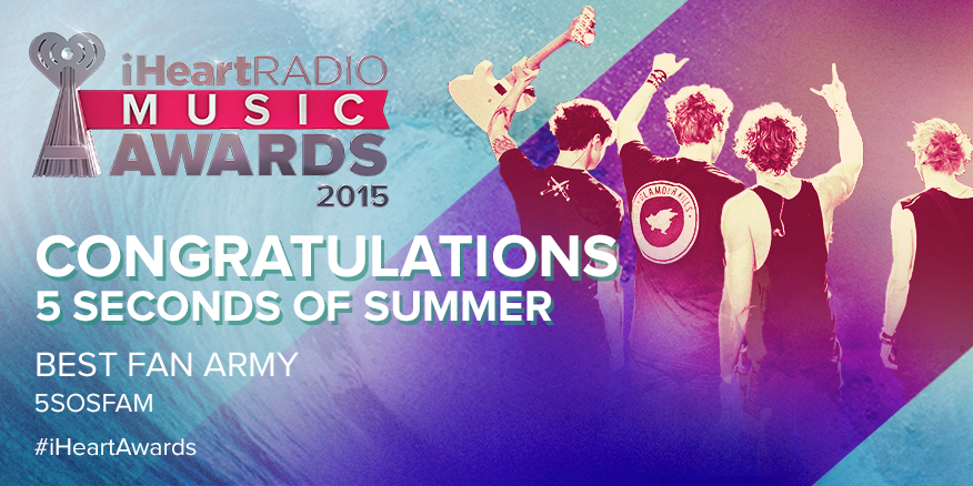 5SOSFAM WINS “BEST FAN ARMY” AT IHEART RADIO AWAR – 5secondsofupdates
