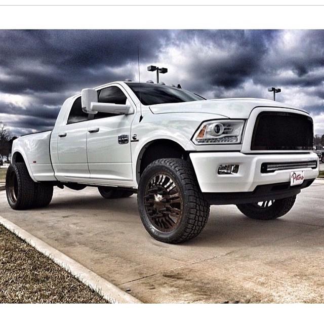 White Dodge Cummins Rollin Coal