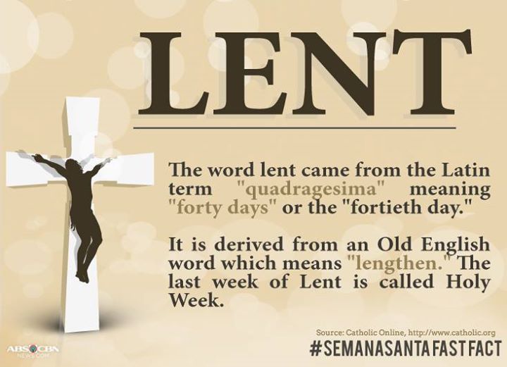 The word lent came from the Latin term "quadragesima" meaning "forty ...