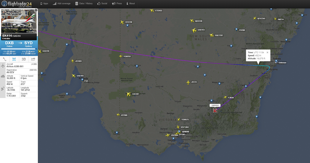 This is what can happen if EK414 departs late from Dubai ...