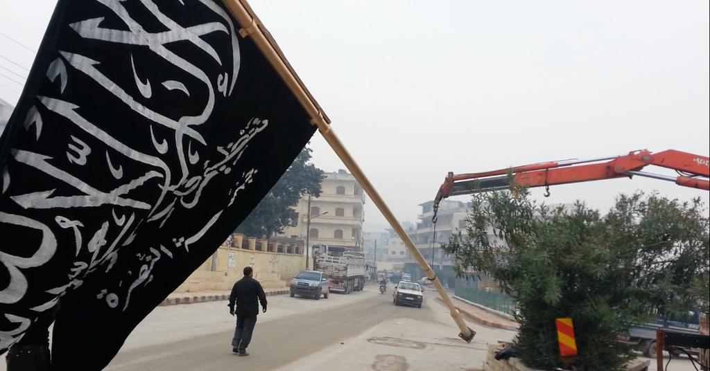 It looks like the huge Syrian flag that was taken down in Idlib was ...