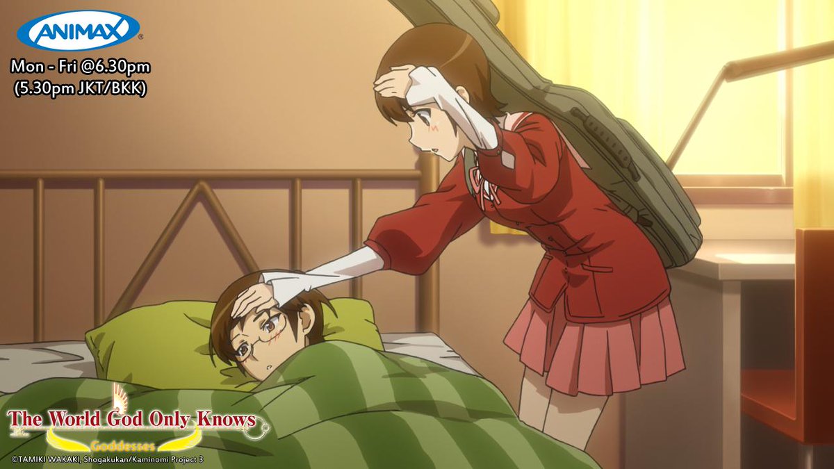 Animax Asia TV on Twitter: "Keima is in a bind when Ayumi and Chihiro visit him at the same time ...