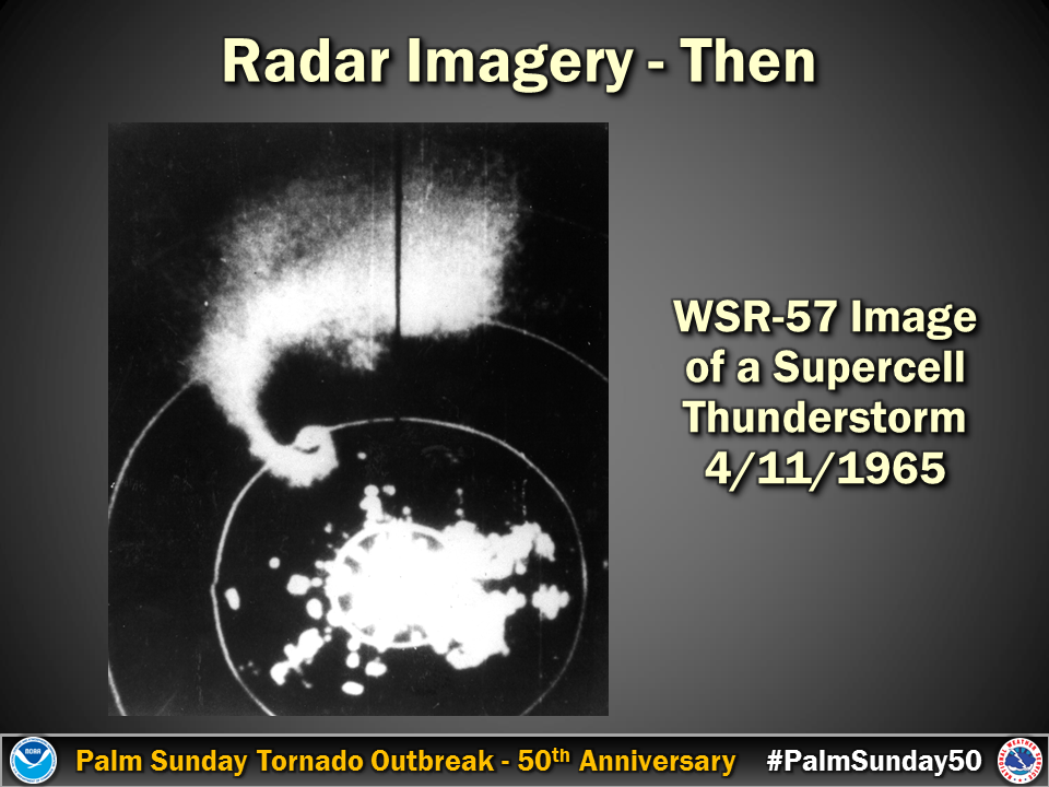 (1/2) In 1965, the WSR-57 radar was the newest radar technology available to the Weather Bureau ...