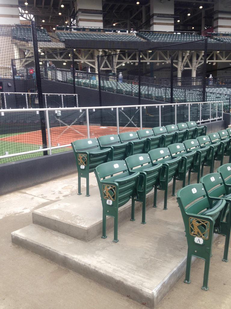 There are 3 rows of seats in front of the bullpen with great views ...