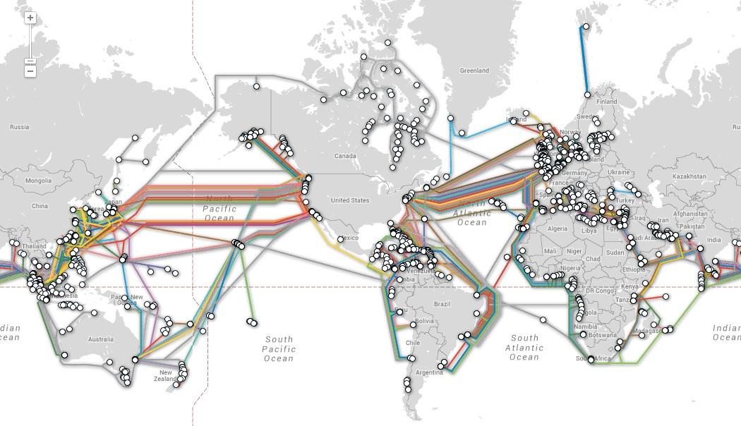 This is what the undersea network that connects the internet around the ...