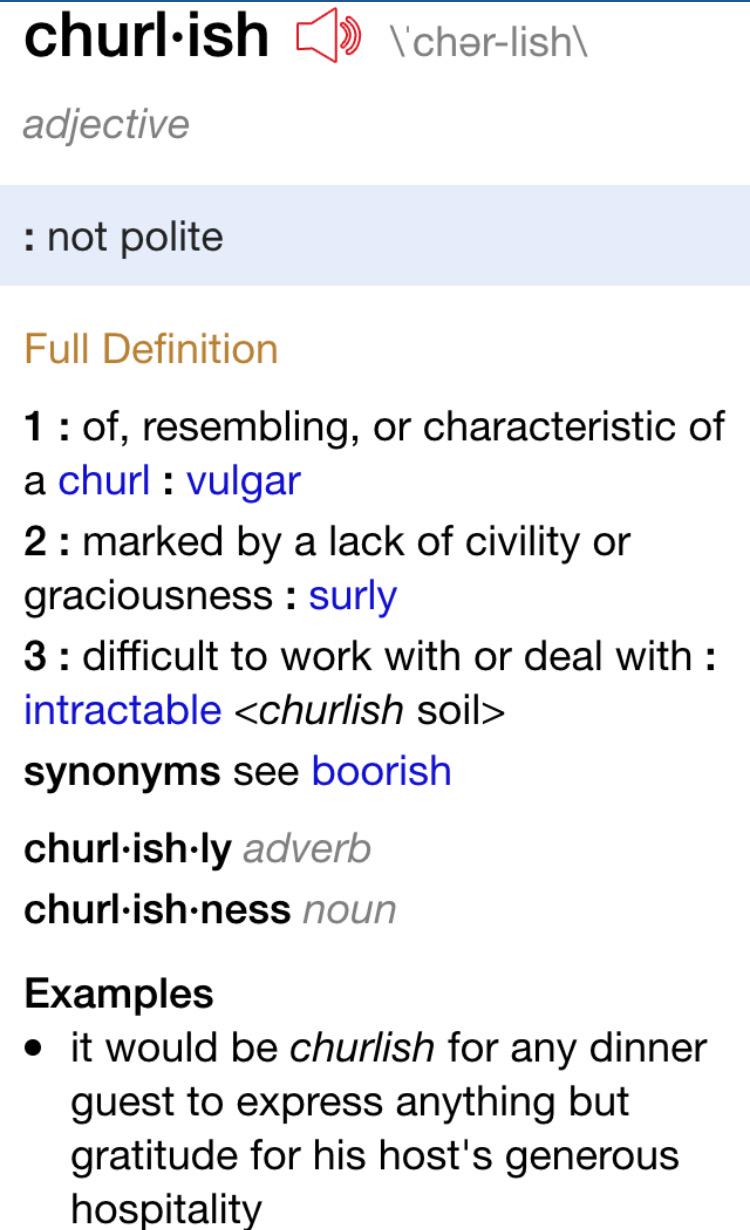 Surly Adjective