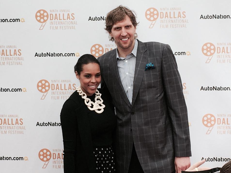 Dirk nowitzki & his wife jessica on the red carpet at his documentary ...