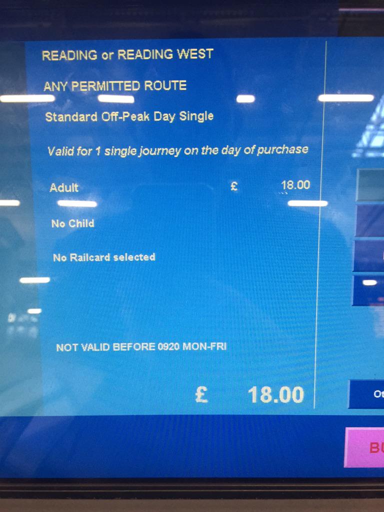 I bought an 'any time' train ticket because I couldn't work out what ...
