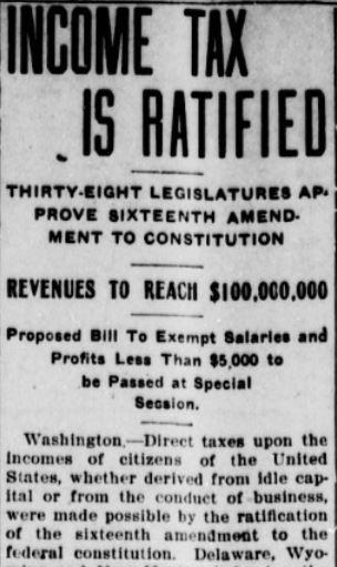 16th Amendment Income Tax 16th Amendment Income Tax