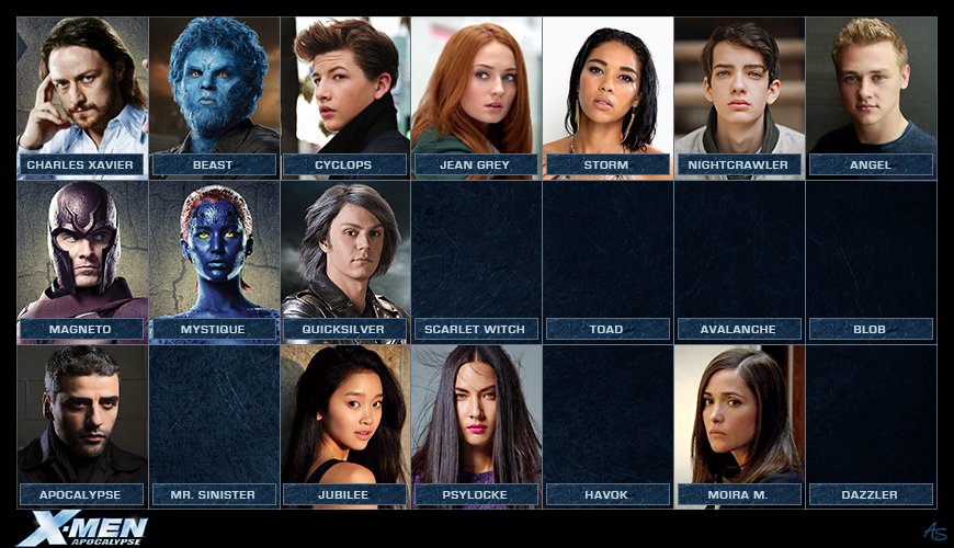 X Men Movie Characters Names With Pictures