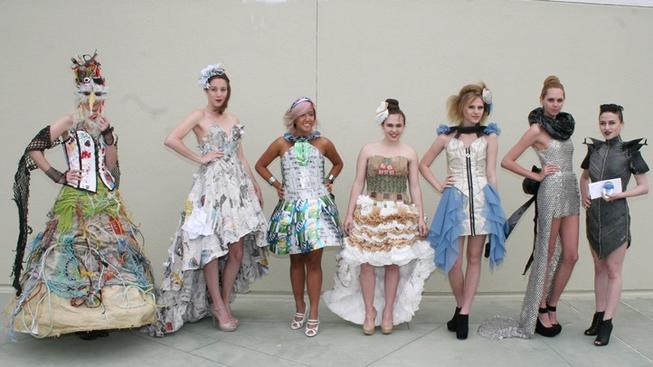 Recyclable Runway: Eye outfits made from recycled materials at Trashin ...