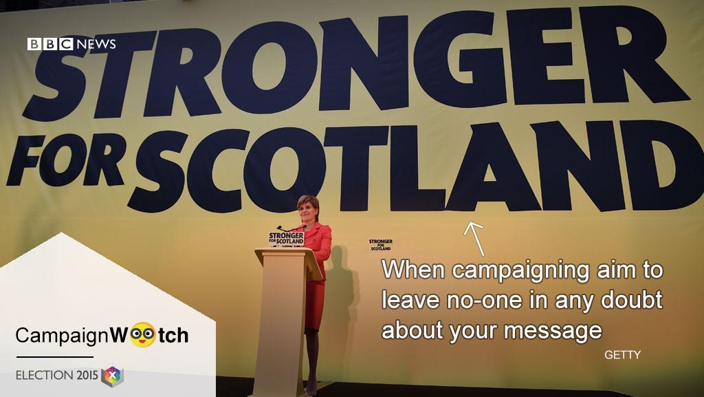 Positive slogans at all manifesto launches but SNP win on font size ...