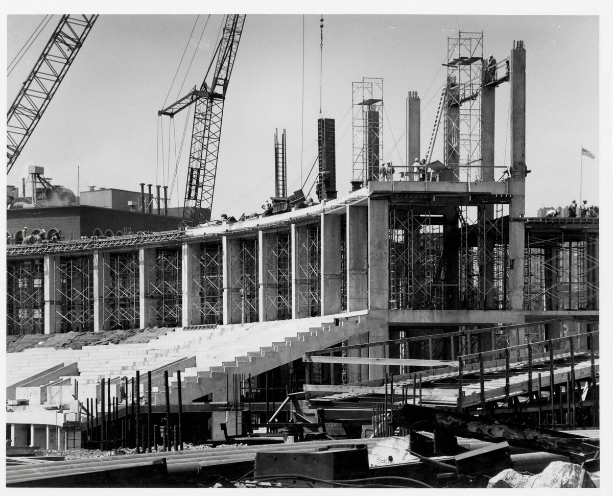 From the CardsMuseum, a view of the construction of Busch Memorial ...