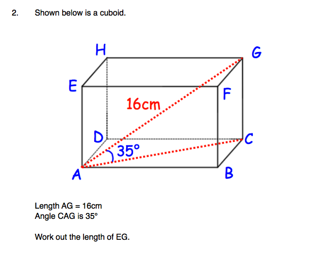 3D Trigonometry And Pythagoras (A) Worksheet Printable PDF, 52% OFF