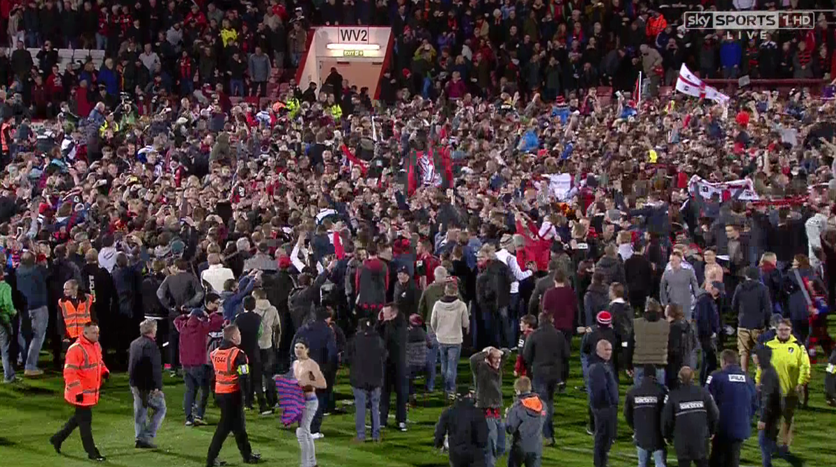 FT: The Bournemouth fans are celebrating what's certainly a forgone ...