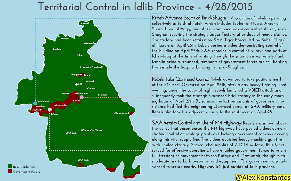 New Map: Territorial Control in Idlib Province : r/syriancivilwar