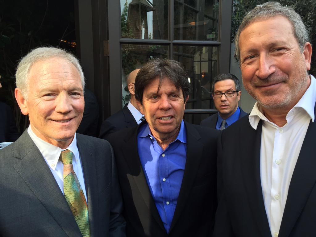 Bob Myman, Eric Greenspan and David Fox on the terrace at Spago. | THR ...