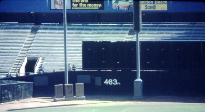 Center field at the original yankee stadium. monuments and flag pole in ...
