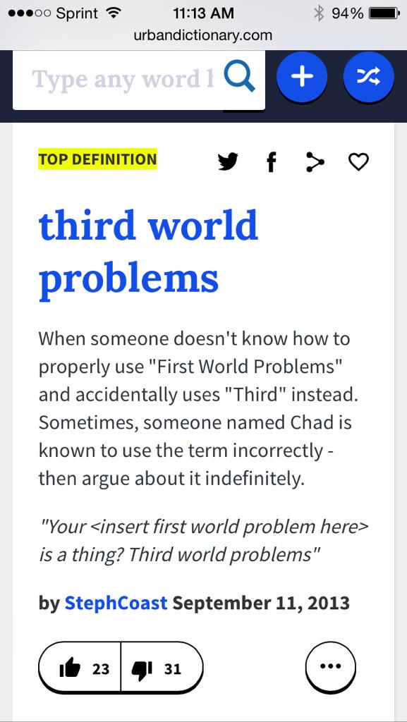 First World Problems Vs Third World Problems