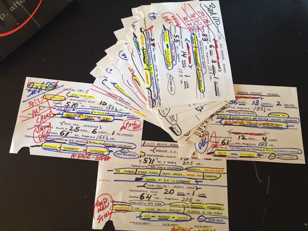 If you ever wondered what the cards Bruce Buffer holds when he ...