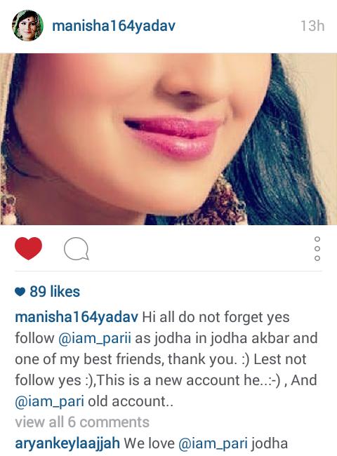 Manisha Yadav Jodha Akbar