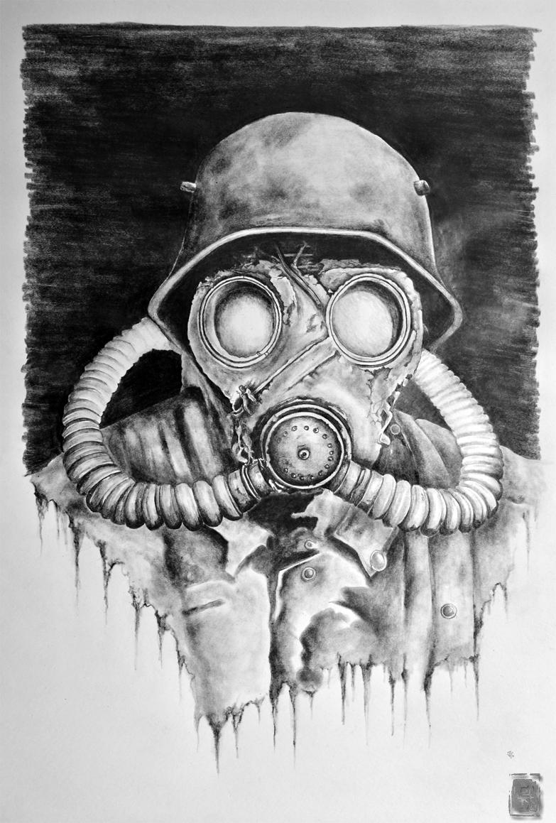 Ww1 Gas Mask Drawing