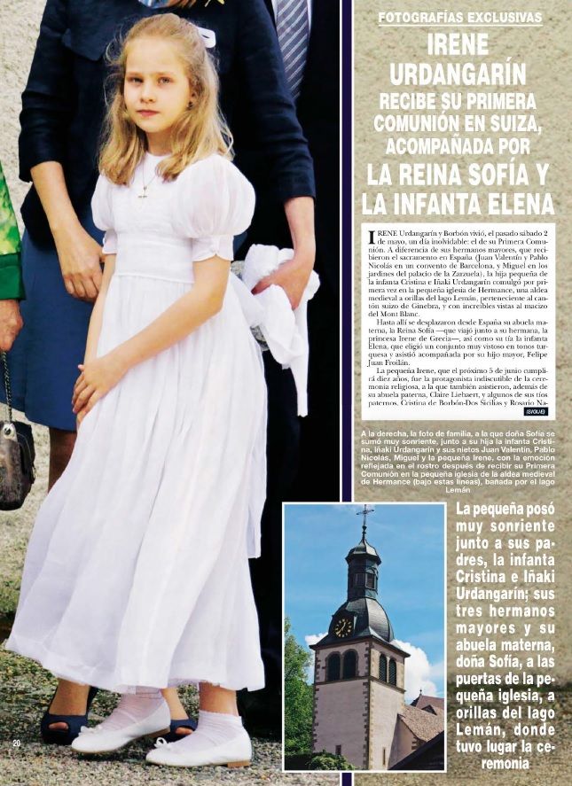 COMUNION DE IRENE URDANGARIN, HIJA DE LA INFANTA CRISTINA