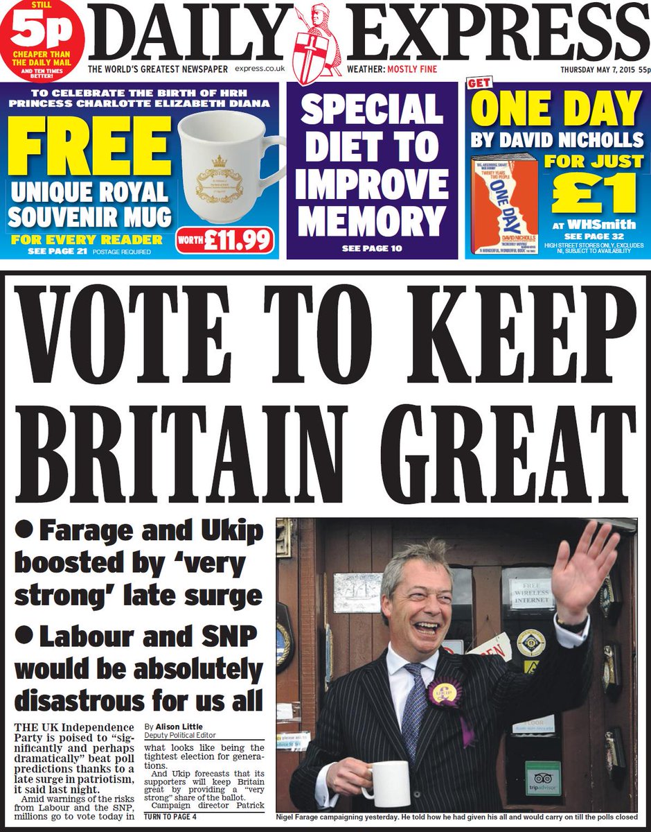 Thursday's daily express front page: vote to keep britain great # ...