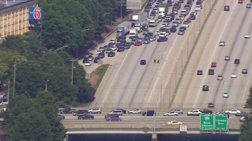 Police investigating a shooting on I-20 WB near Candler Road. All lanes ...