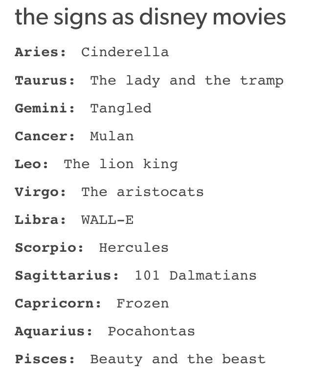 Zodiac signs disney movies 60 photos - Astrologytoyou.com