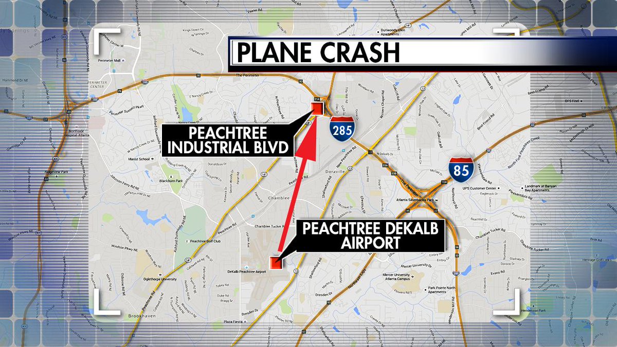 This map shows the short flight path from PDK to I-285. | WSB-TV ...