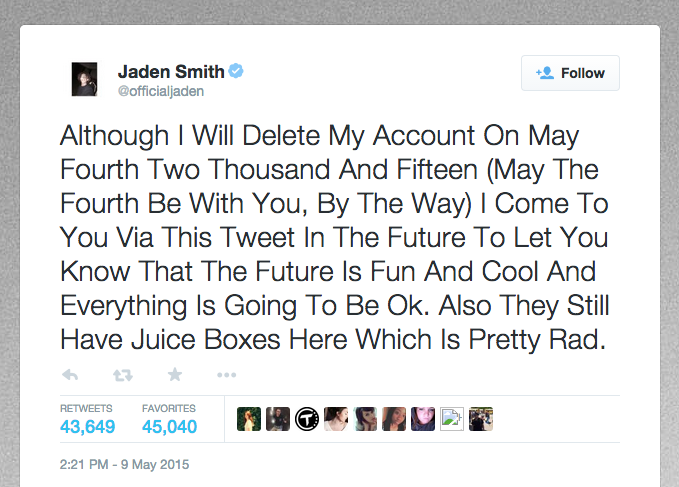 Tyler The Creator Tweets Jaden Smith