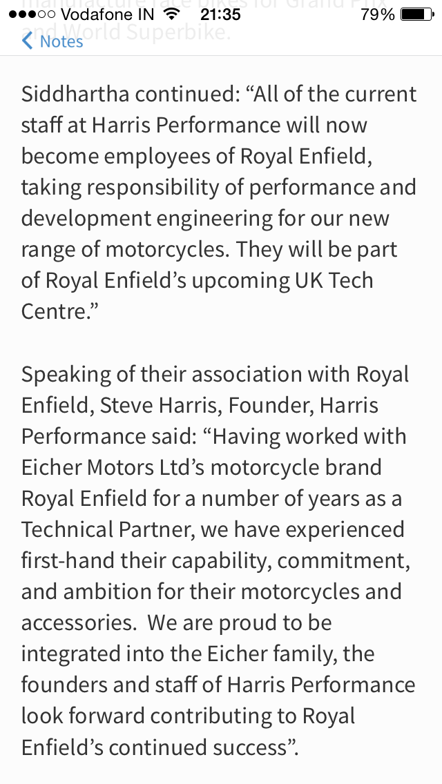 RE acquires Harris Performance