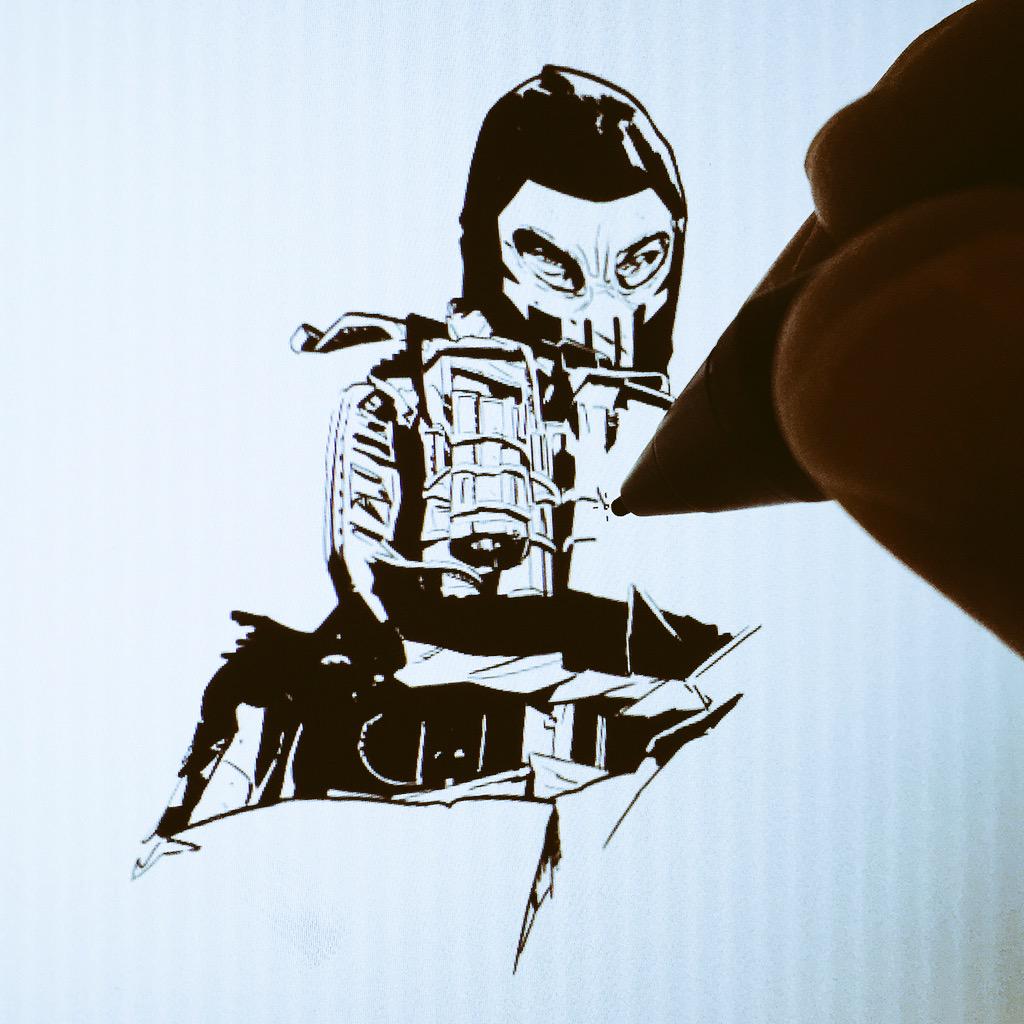 Mortal Kombat Scorpion Stencil