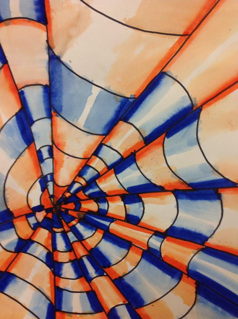 Jon Kristofer on Twitter: "3rd grade Op Art with complementary color ...