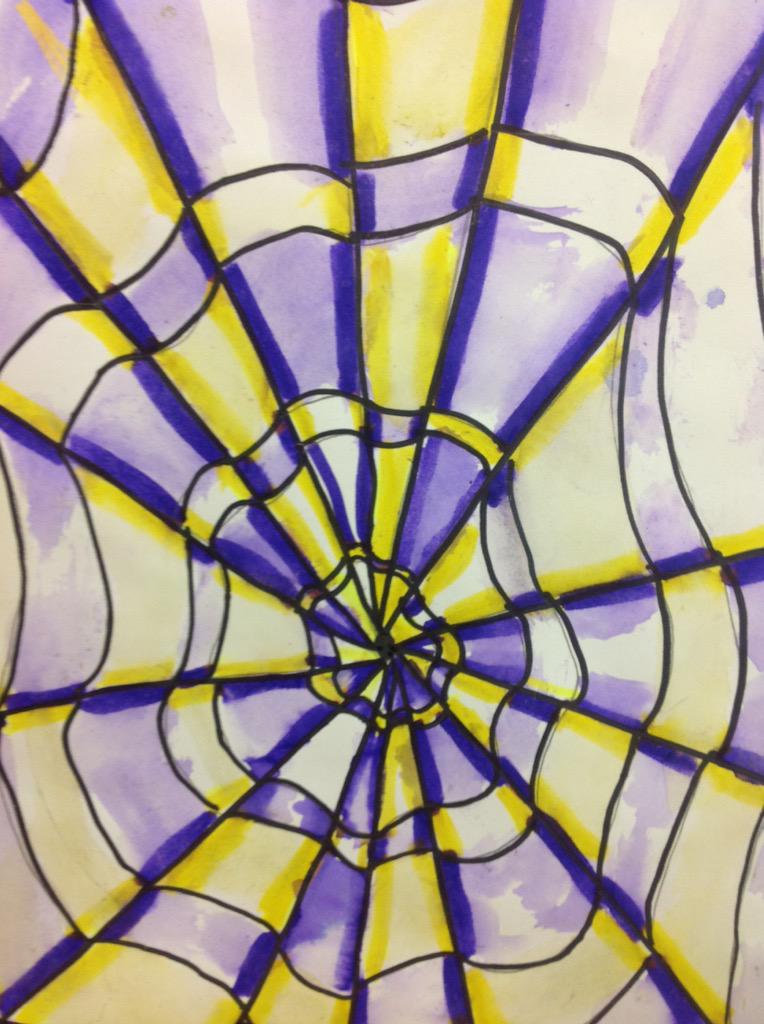 Jon Kristofer on Twitter: "3rd grade Op Art with complementary color ...
