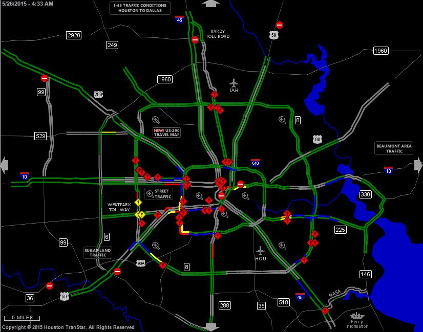Houston Transtar Traffic Map Mobile - United States Map