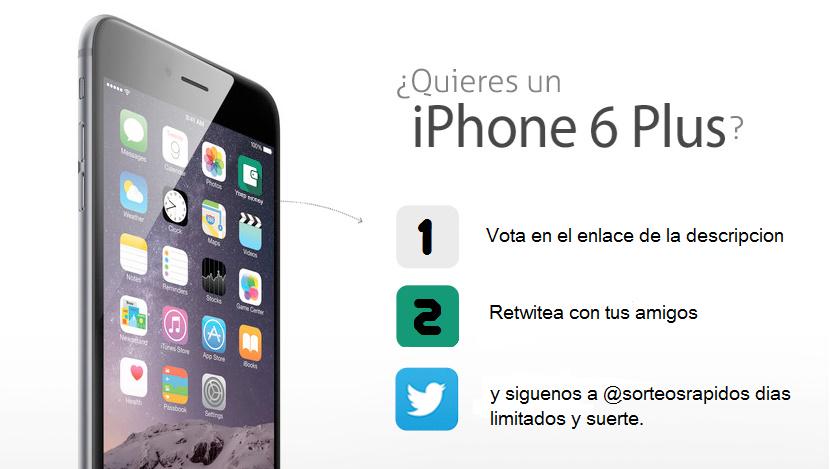 Sorteos y concursos on Twitter: "https://t.co/f8lvETjQaT SORTEO IPHONE 6 PLUS A LOS 500 RT ...
