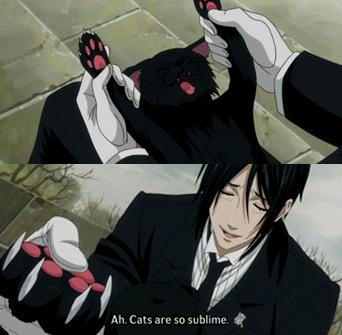 Black Butler Sebastian And Cats