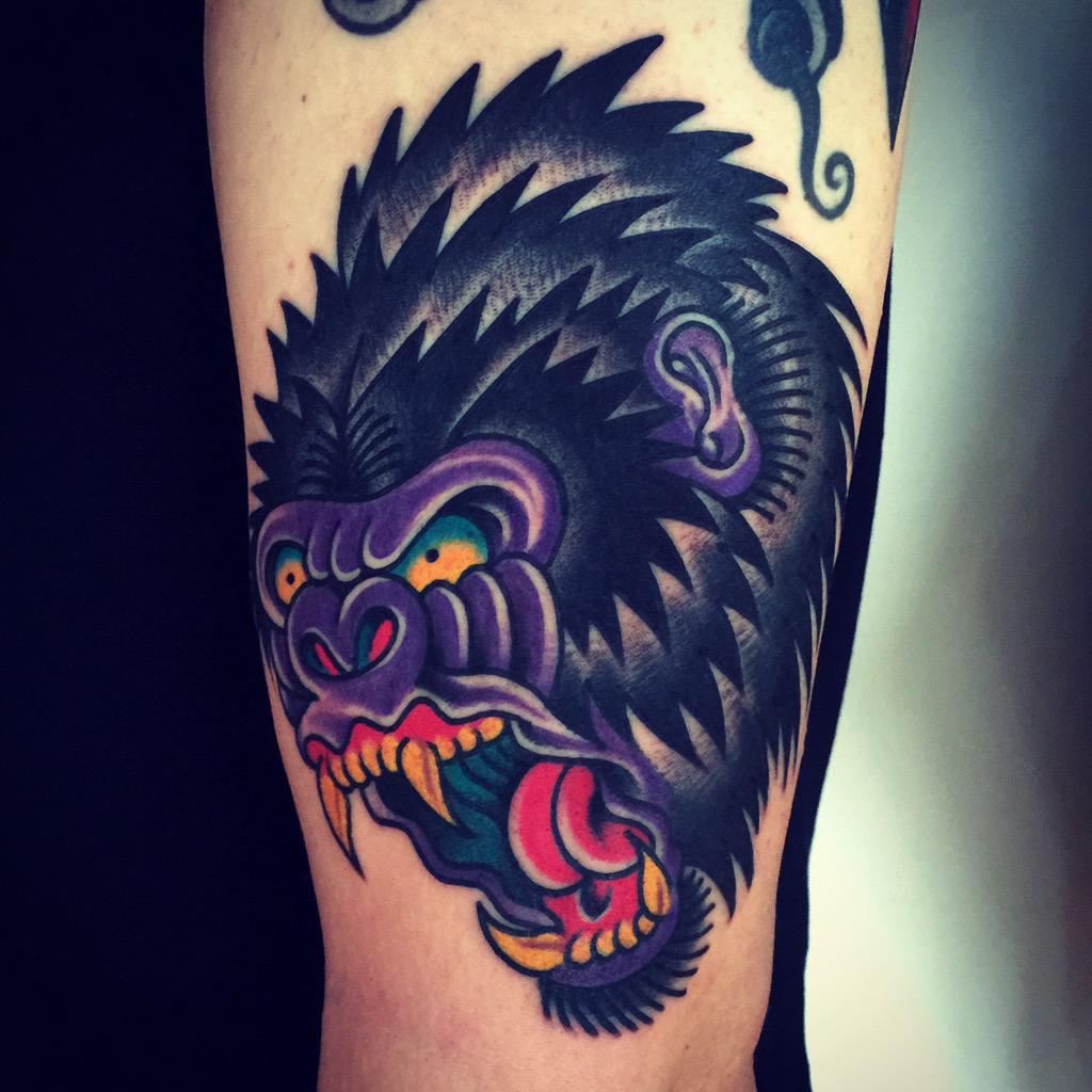 Angry Silverback Gorilla Tattoo
