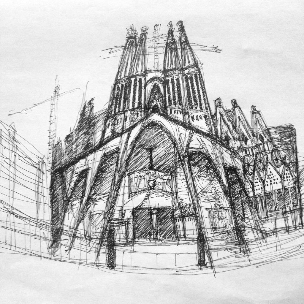Gaudi Sagrada Familia Drawing