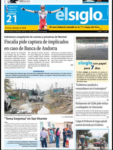 Portada de hoy del diario el siglo del estado aragua: - scoopnest.com